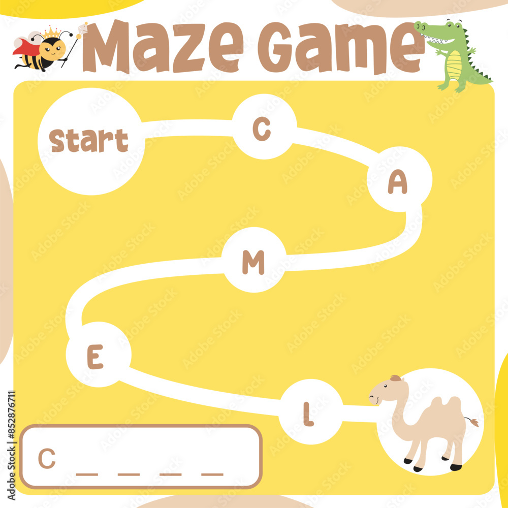 Maze game worksheet. Worksheet for learning English. Educational ...