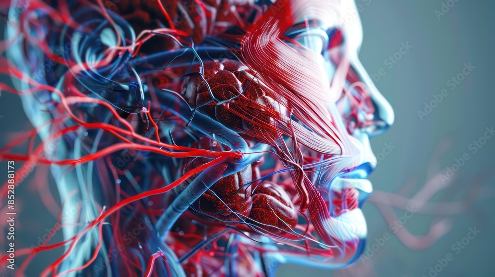 3D rendering illustration of a human vein. Anatomy of human ...