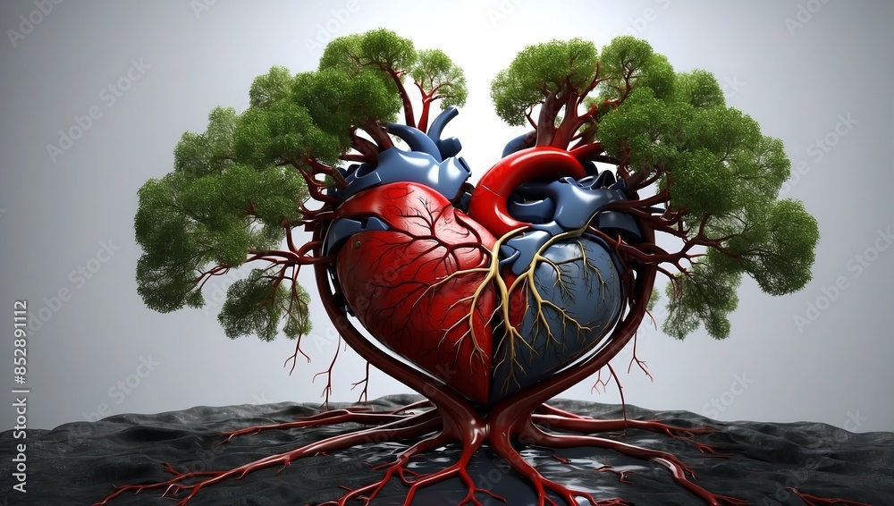Human heart health concept as a symbol for growing a body organ and the ...