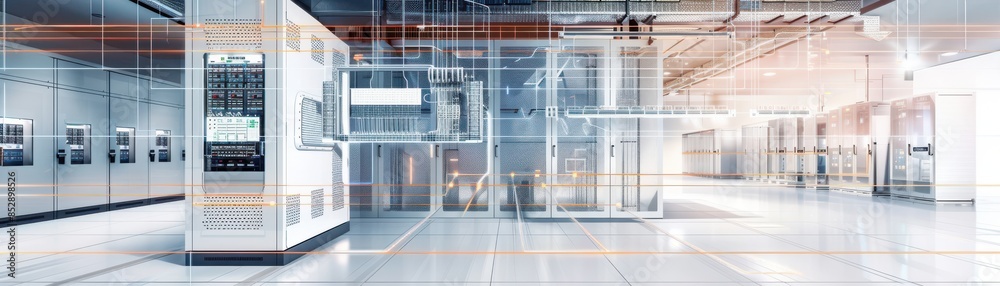 Power flow diagram showing energy management in a data center ...