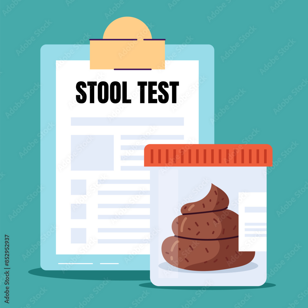 Stool poop sample medical analysis test isolated concept. Vector ...