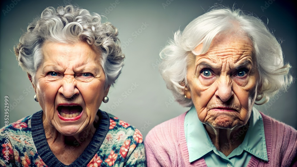Foto de Two Angry Grannies. Perfect for: Humorous Illustrations, Family ...
