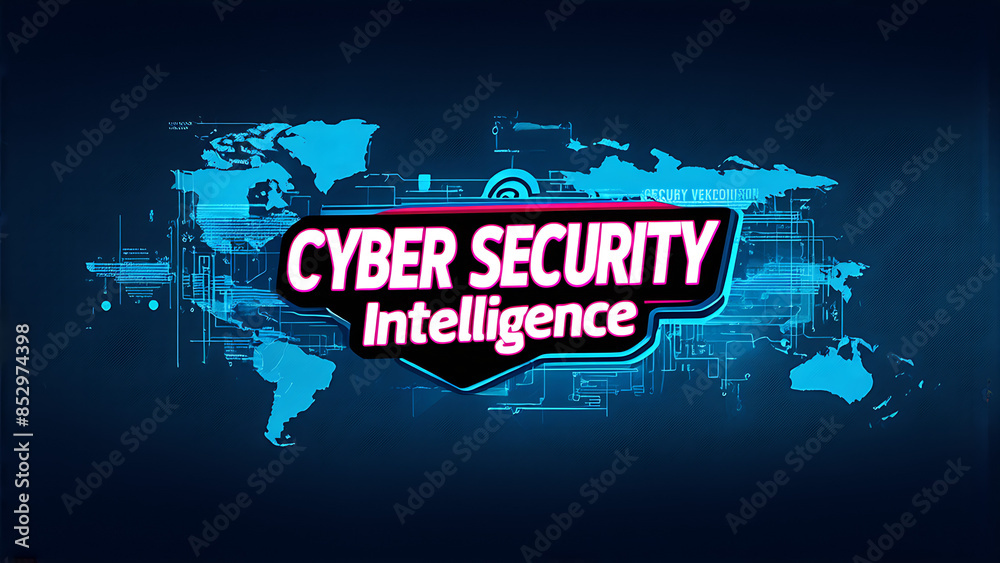 Cyber security intelligence graphic design custom typography vector for ...