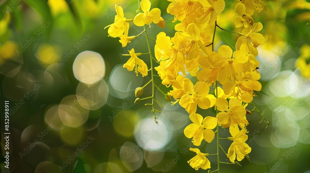 Golden Shower flowers also known as Kanikonna in Kerala are yellow blooms of Cassia fistula ...