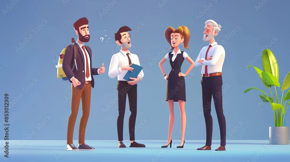 group leader talking with collegues discussing project , teamwork ...