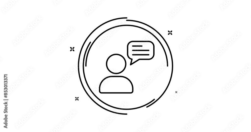 Speak 2d animated outline icon. Speak rotation appearance 4k motion ...