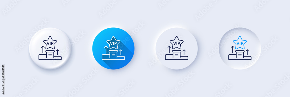 Vip podium line icon. Neumorphic, Blue gradient, 3d pin buttons. Very ...