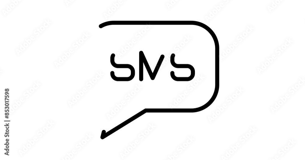 Speech bubble sms animated outline icon with white background. Speech ...