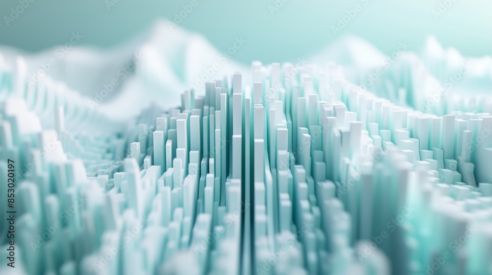 Big data mountain range, visualized in a futuristic style, vertical ...
