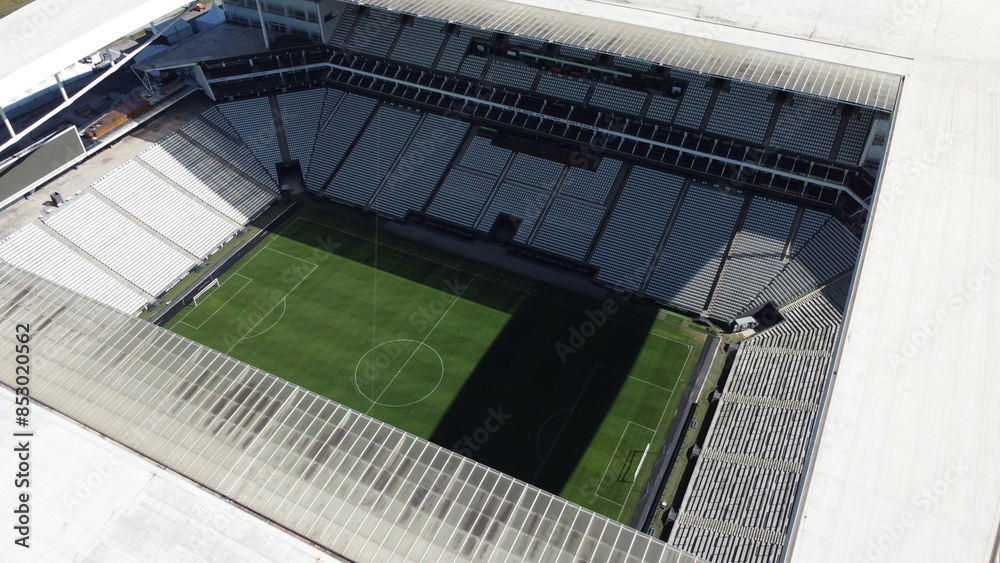 Soccer football field from corinthians stadium neoquimica arena. Photo ...