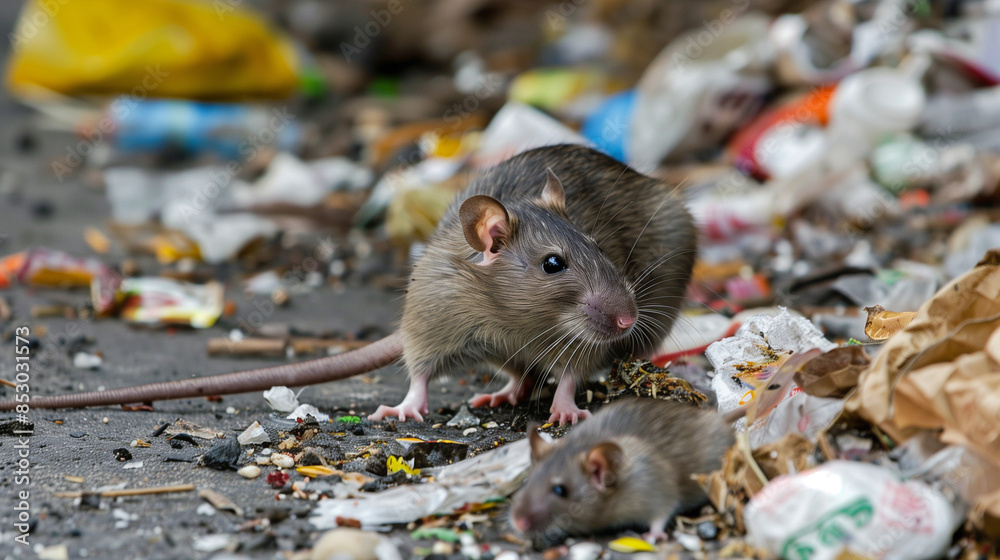 As a result of human pollution, rats begin to nest in garbage, which carries health risks by ...