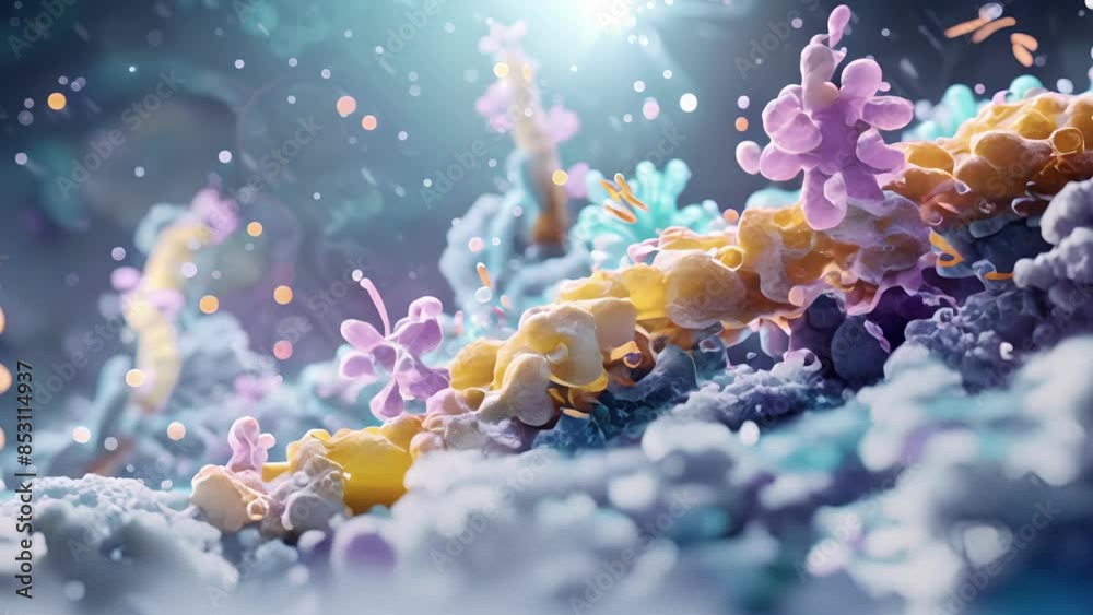 Detailed animation of a cell signaling pathway triggered by the binding ...