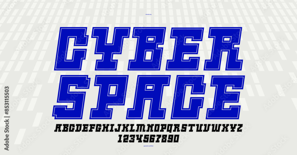 Technology and future style display font for logos and posters, vector ...