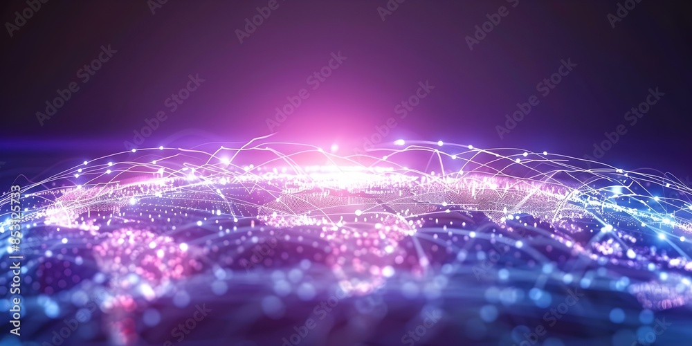 Global network map showing international data transfer and cyber ...