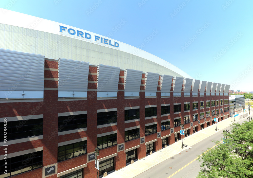 Detroit, Michigan, USA - June 11, 2024: The exterior of Ford Field ...