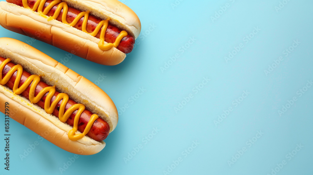 National Hot Dog Day background, summer hot dog party festival food ...
