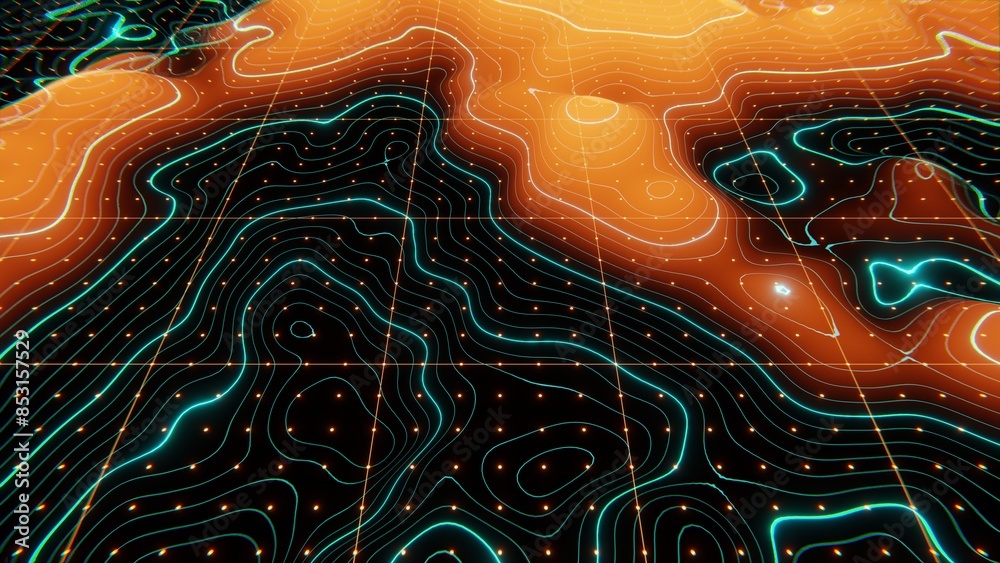 Topographic map background concept. Contour topology map. Visualization ...