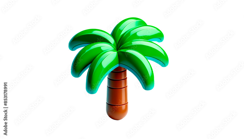 Colorful palm tree icon with a transparent background. Ideal for ...