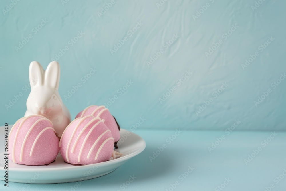 pink strawberry mochi. hare. rabbit. Japanese dessert. Rice glutinous ...