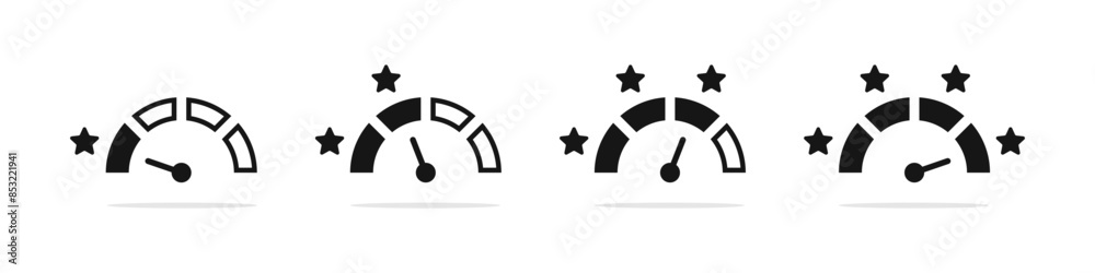 Rating scale meter. Indicator icons. Rating customer satisfaction meter ...