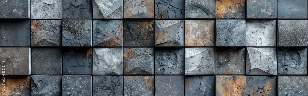 Vintage Geometric Mosaic Porcelain Stoneware Tiles Texture with 3D ...