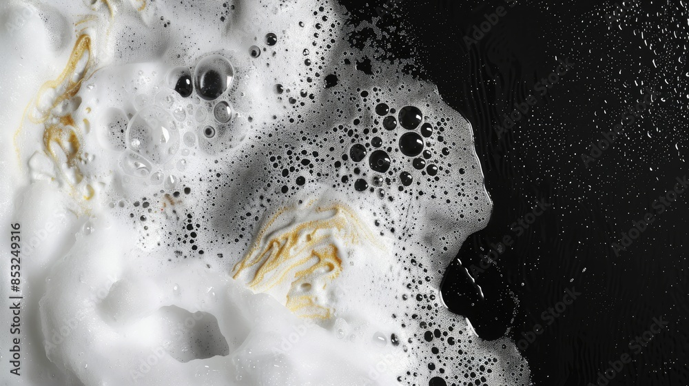 Isolated soap foam and lather on black background with clipping path ...