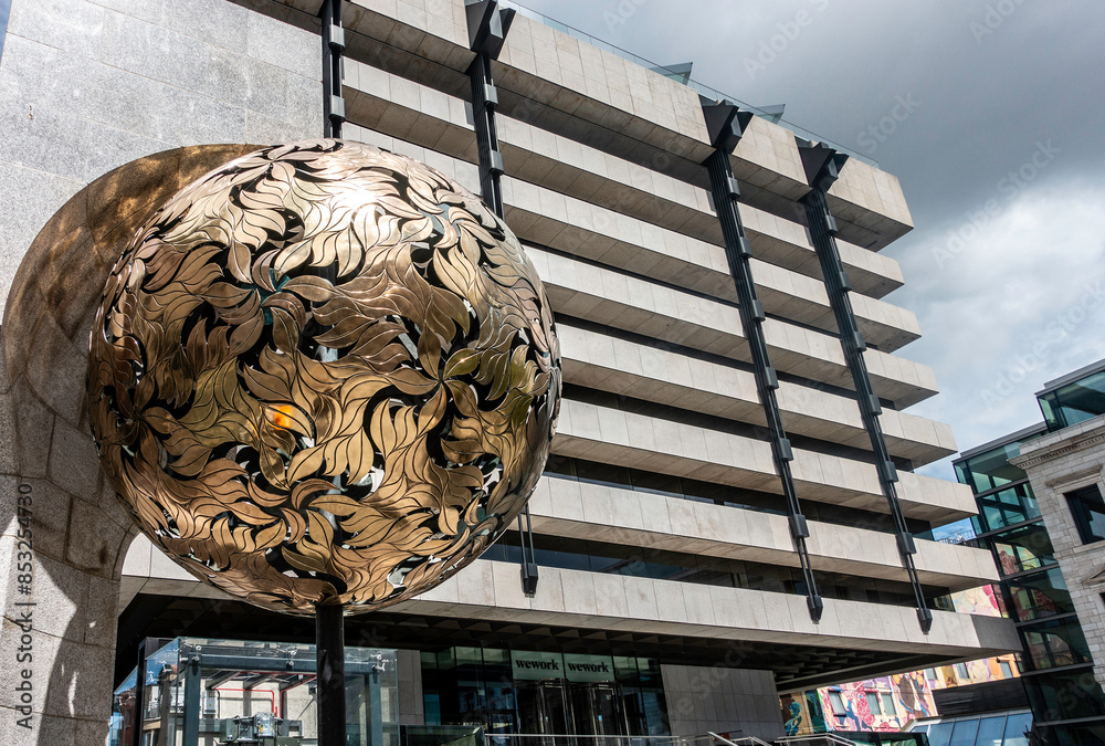 Crann an Óir, a sculpture by Éamonn O' Doherty outside the Central Plaza, Dame Street, Dublin ...