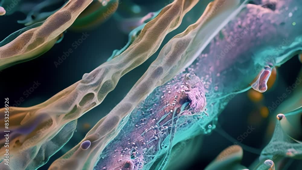 A zoomedin animation displays the ordered arrangement of collagen ...