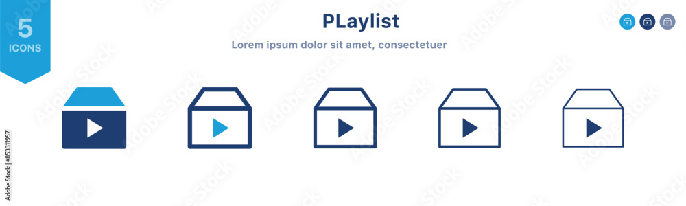 Playlist icon vector. Watch later app sign ; save videos icon - Play ...