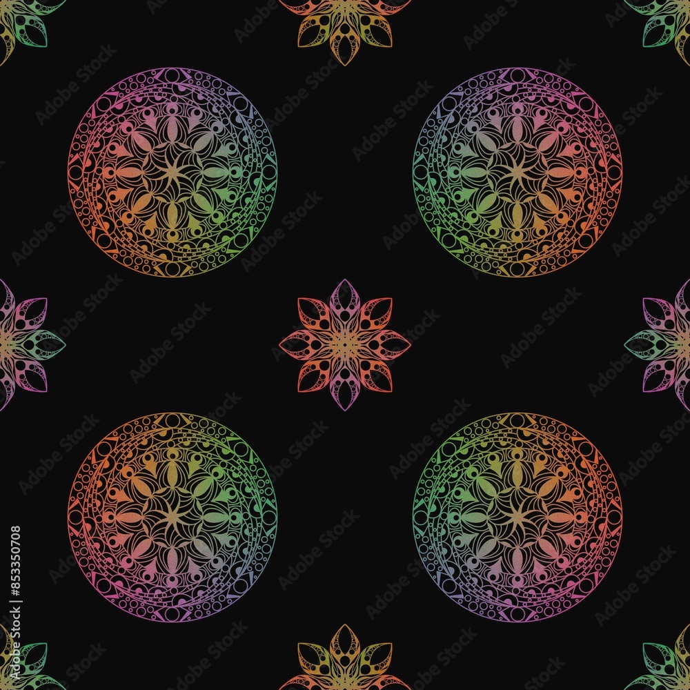 Abstract style painting, Line drawing, Circular doodle style drawing ...