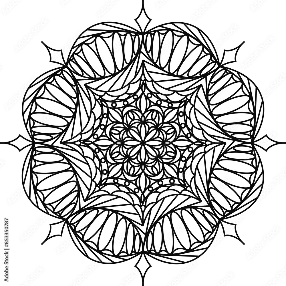 Abstract style painting, Painting for coloring, Black line drawing ...