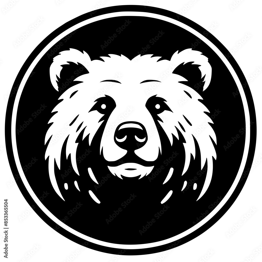 Silueta de cabeza de oso Stock Vector | Adobe Stock