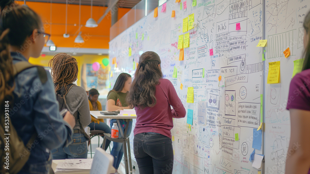 Team brainstorming session during project initiation, analyzing various ...