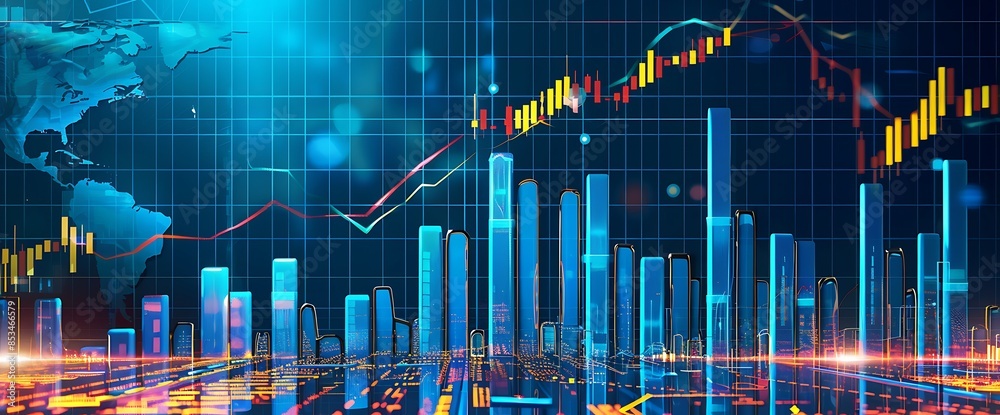 HD bar graph showing stock market sectors with growth and decline, and ...