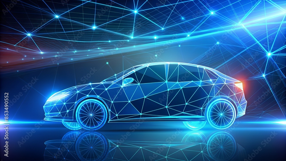 Autonomous Car Vehicle: Smart Car on Right Side with Copy Space ...