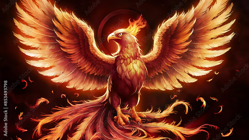 Phoenix bird fire fantasy firebird abstract magic 3D eagle animal ...