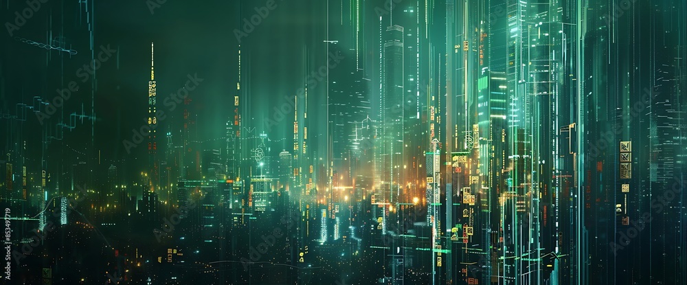 High-definition bar graph of stock market sectors with some rising and ...