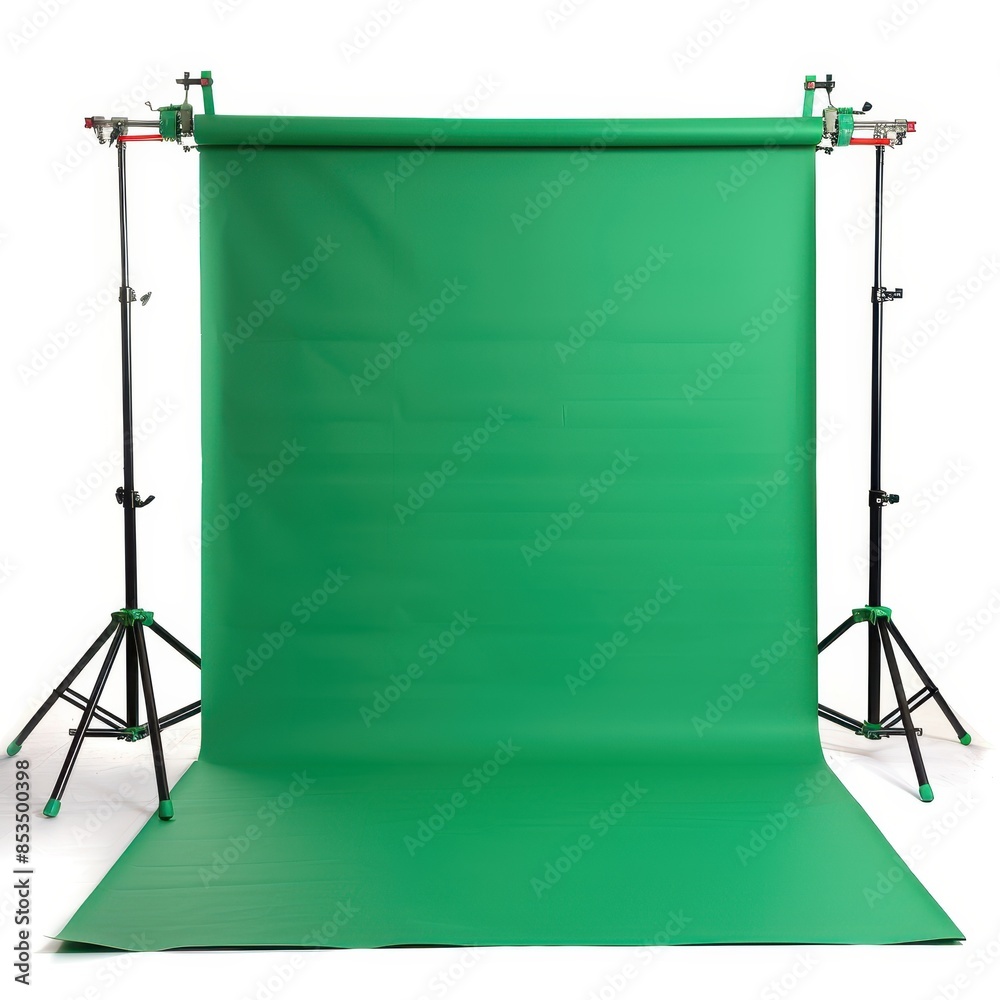 Professional green screen backdrop with tripod stands, perfect for ...
