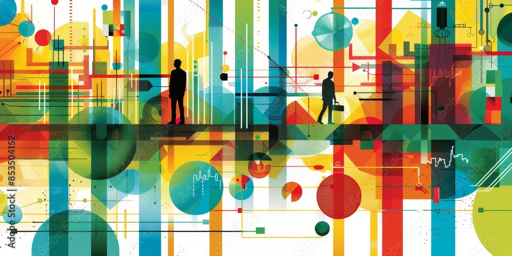 Strategic key highlight positioned on a vibrant infographic, drawing ...