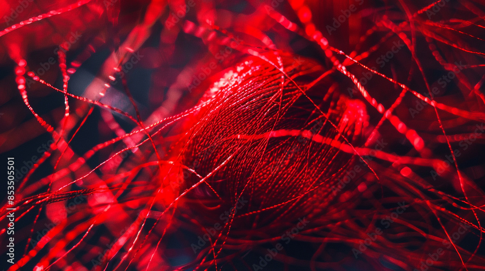 A dramatic background dominated by a vibrant shade of red, with a close ...