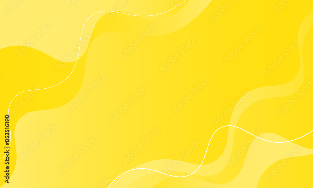 Abstract yellow template with abstract liquid fluid geometric shapes ...