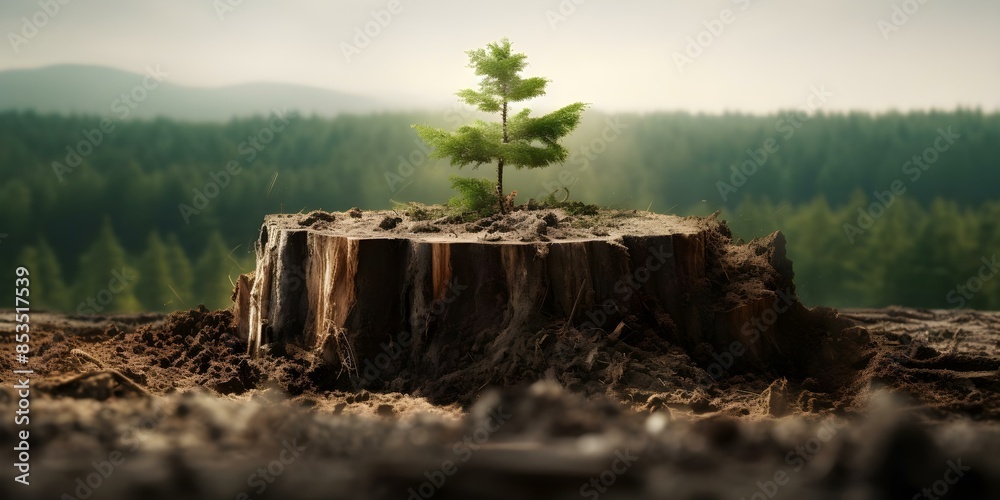 The Impact of Deforestation Crisis on Ecosystems Image Showing Trees ...