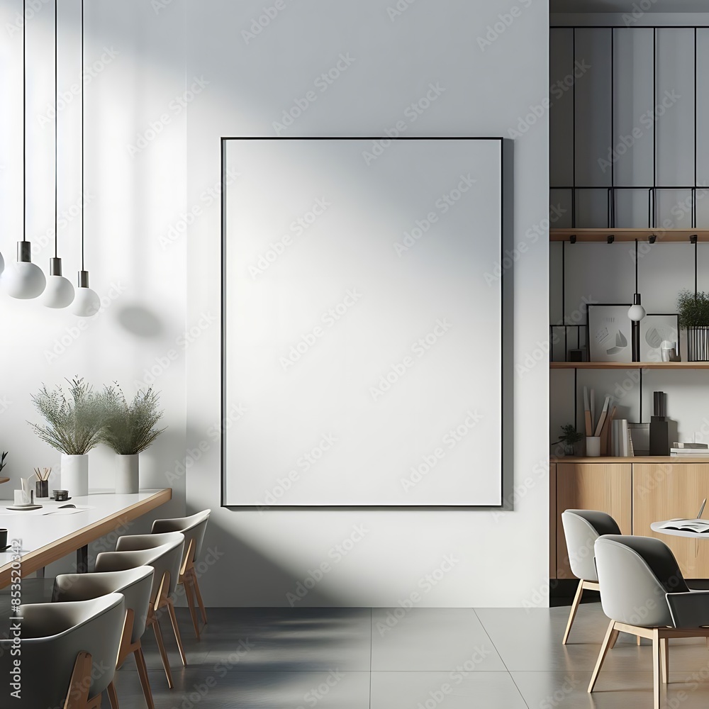 A room style interior set design with a table and chairs and Modern ...