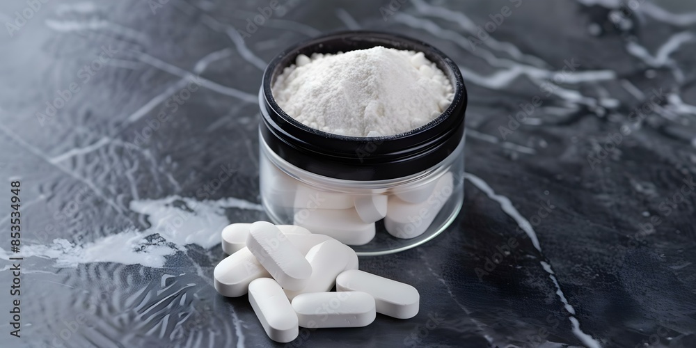 Visual representation of creatine monohydrate powder for bodybuilding ...
