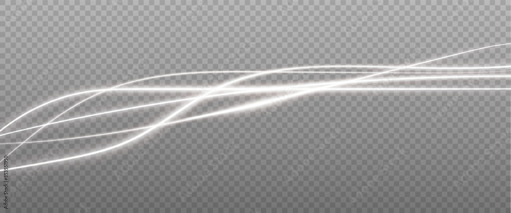 Vector png background with white glowing lines. White glowing lines of ...