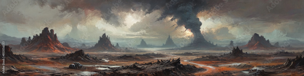 Post-apocalyptic vistas of a depleted planet unfold with bold, thick ...