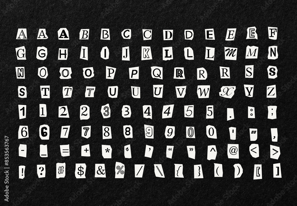 Magazine Alphabet Set Stock Template | Adobe Stock