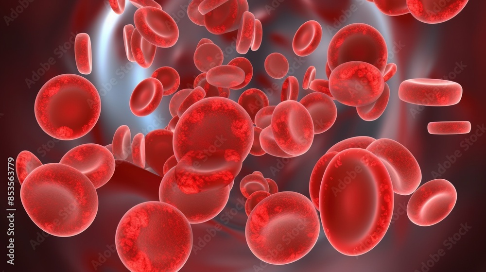 Blood vessel, hemoglobin close-up. Medical venous structure, dark ...