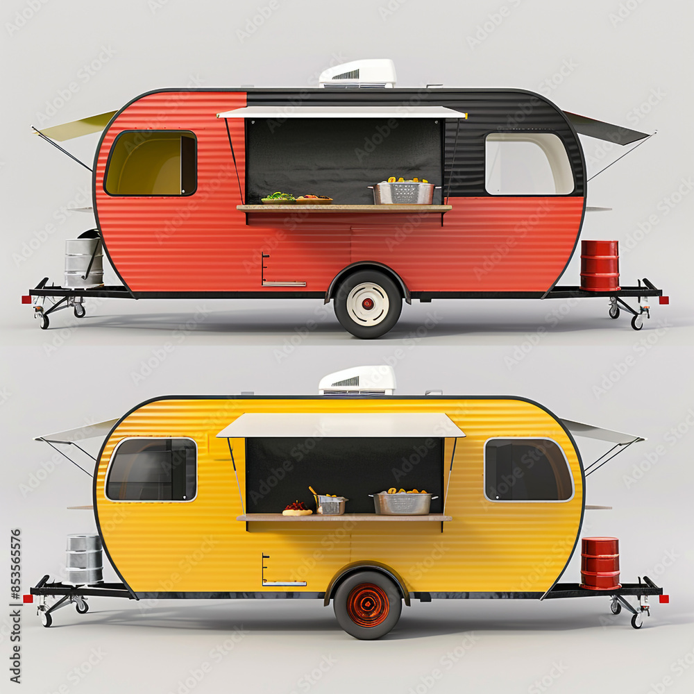 A Verizon van in yellow and white, surrounded by a mix of colourful ...