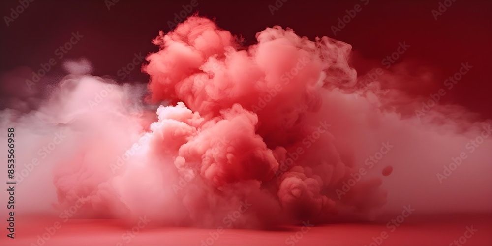 Abstract Background of Red Smoke Clouds Following Explosion Disaster or ...